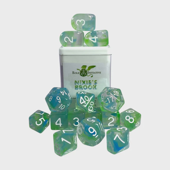 Diffusion Nixie's Brook - 15 Piece Dice Set - Nerd Herd