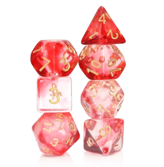 Crimson Light Dice Set - Nerd Herd